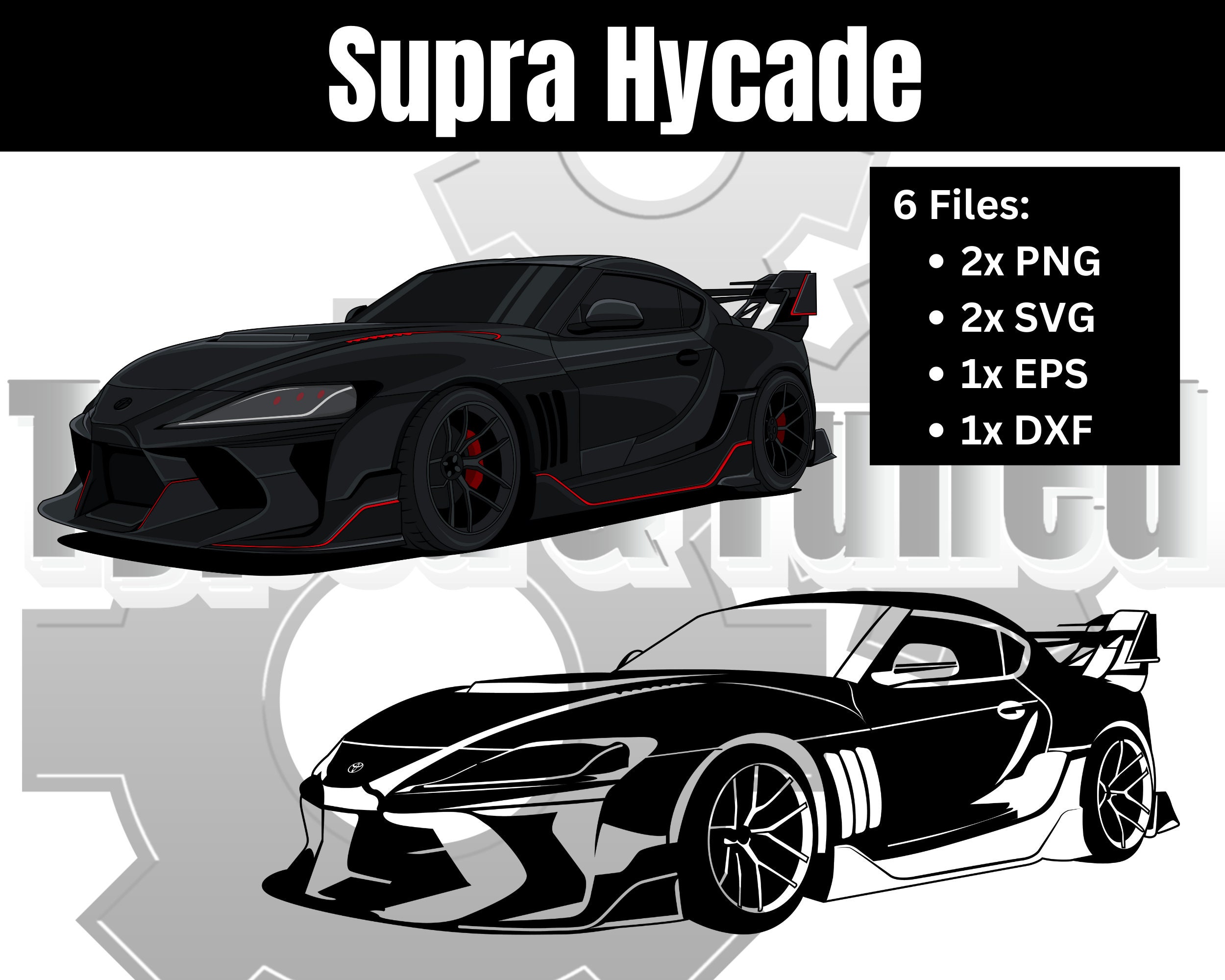 MK5 Supra Hycade | JDM Car Colored Clipart Vector Art Silhouette | Svg, Png, Dxf, Eps Instant ...
