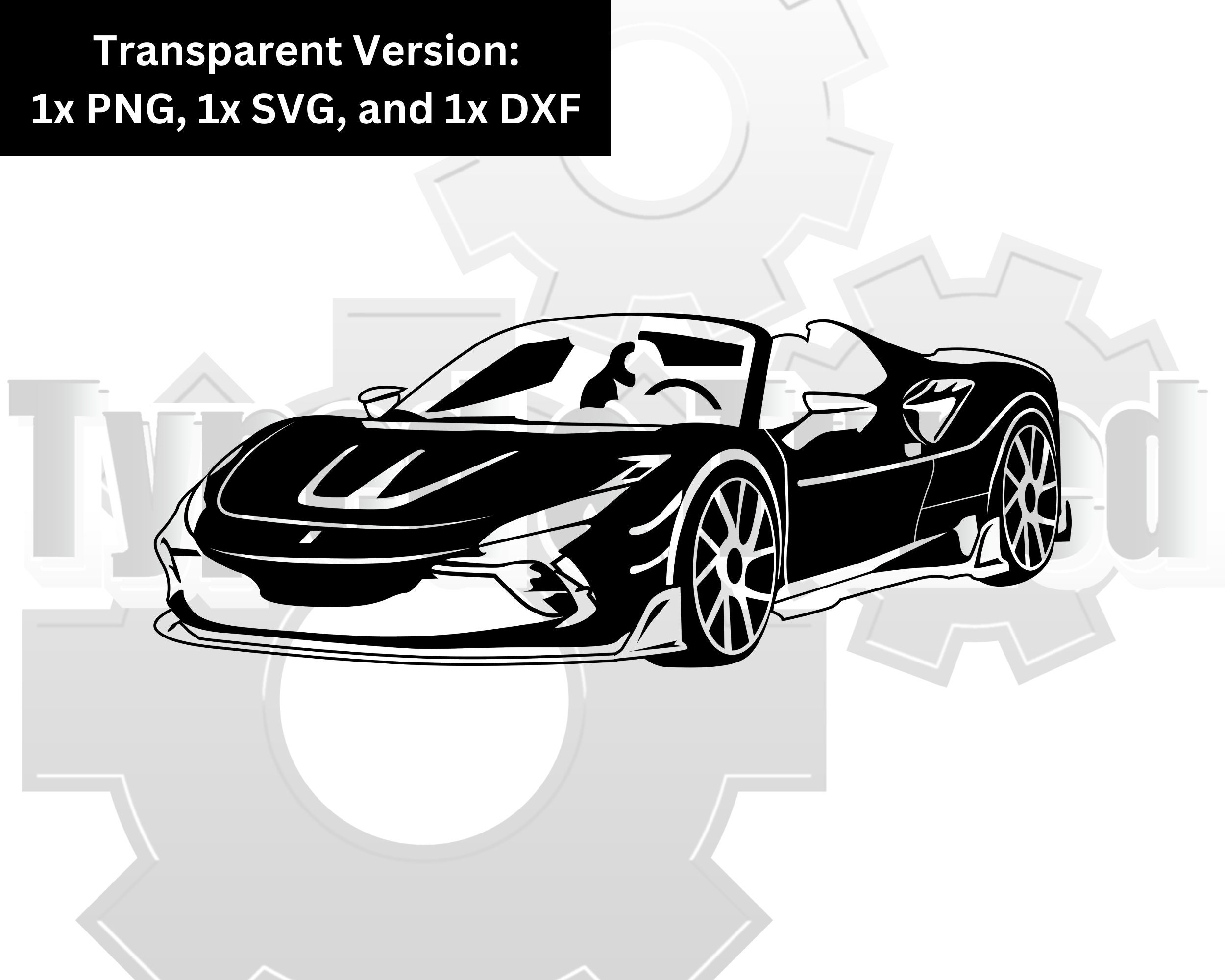 Mansory Ferrari F8 | Modified Sports Car Clipart Vector Art Silhouette ...