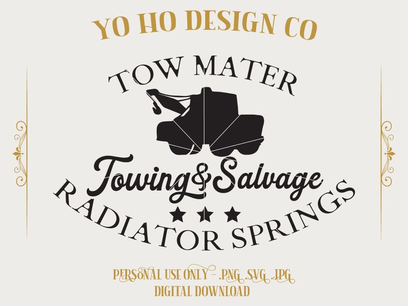 Cars Towing Salvage Mator JPG PNG SVG Cricut File (digital Download) - Etsy