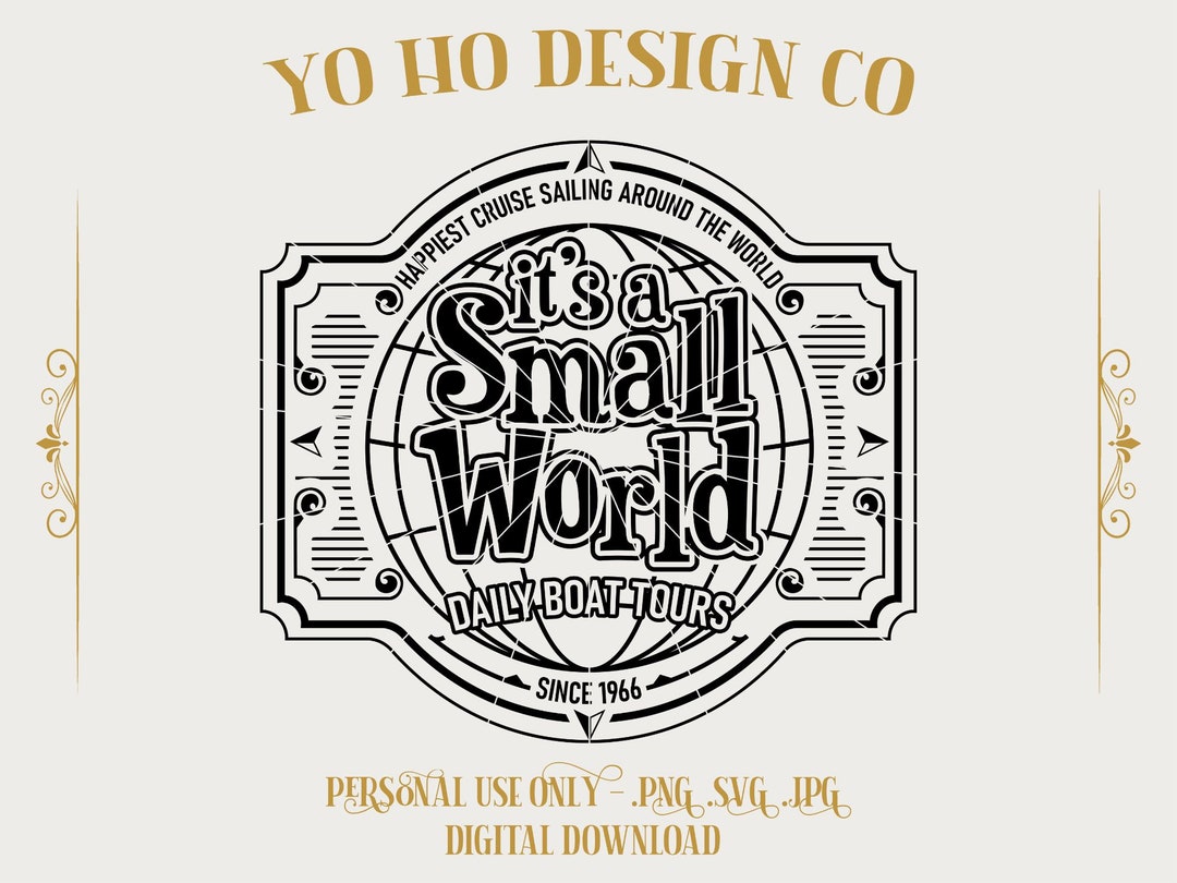 It's a Small World SVG PNG JPG - Vintage Parks Design (digital Download ...