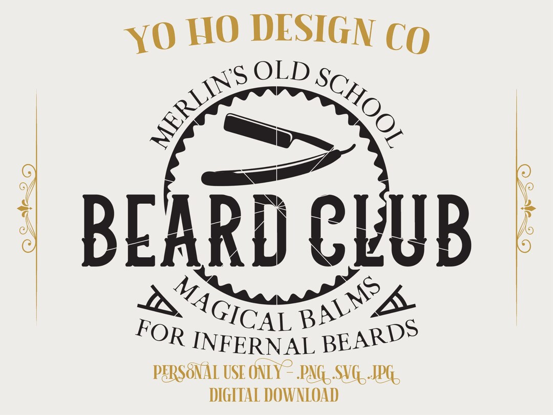 Merlin Beard Club SVG PNG JPG: Vintage Parks Design (digital Download ...
