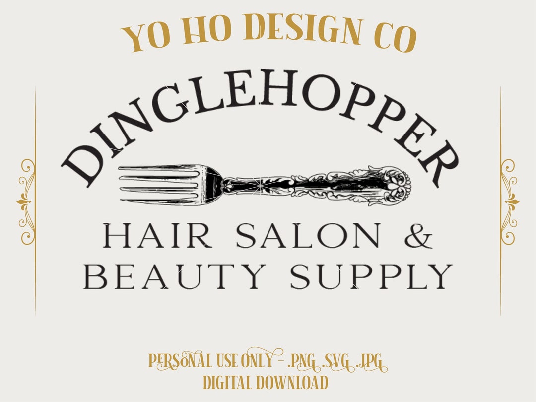 Dinglehopper Hair Salon SVG PNG JPG: Mermaid Hair Design (digital ...