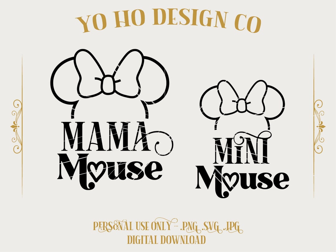Mama Mouse - Mini Mouse - Mom and Daughter - Magic Parks - PNG - SVG ...