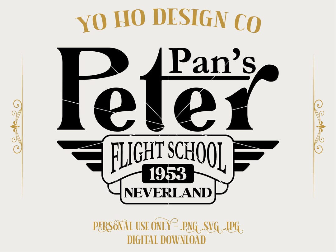 Peter Pan Flight School SVG PNG – Neverland Inspired Design (digital ...