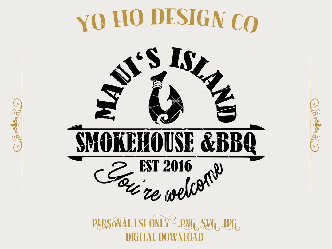 Mauis Demi God Smokehouse Barbeque SVG PNG | Island BBQ Inspired Cut ...