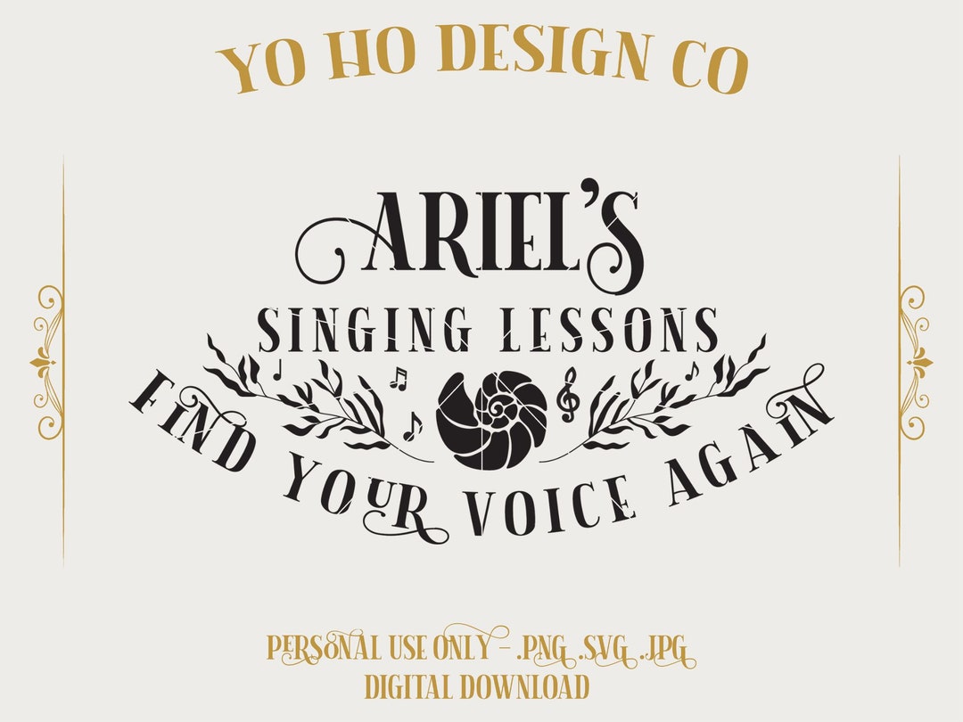 Ariel Singing Lessons SVG PNG JPG: Under the Sea Digital Download - Etsy
