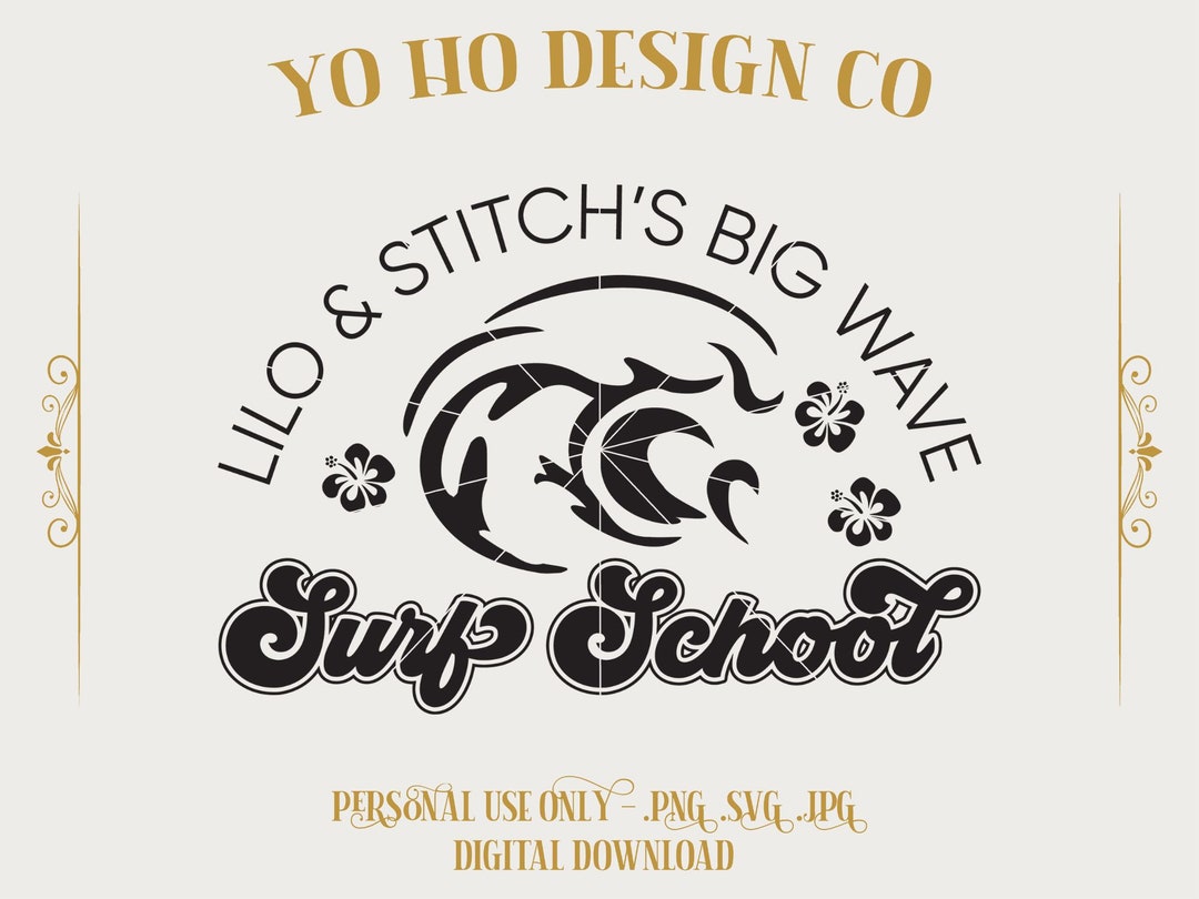 Lilo Surf School Stitch Movie PNG SVG JPG Cricut File (digital Download ...