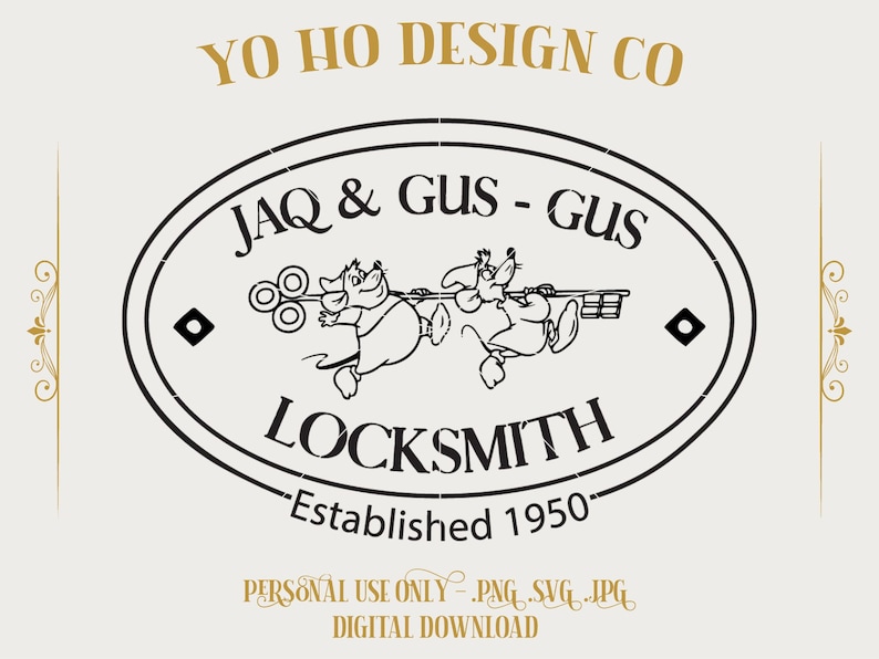 Mouse Locksmiths Jaq and Gus PNG SVG JPG Digital - Etsy