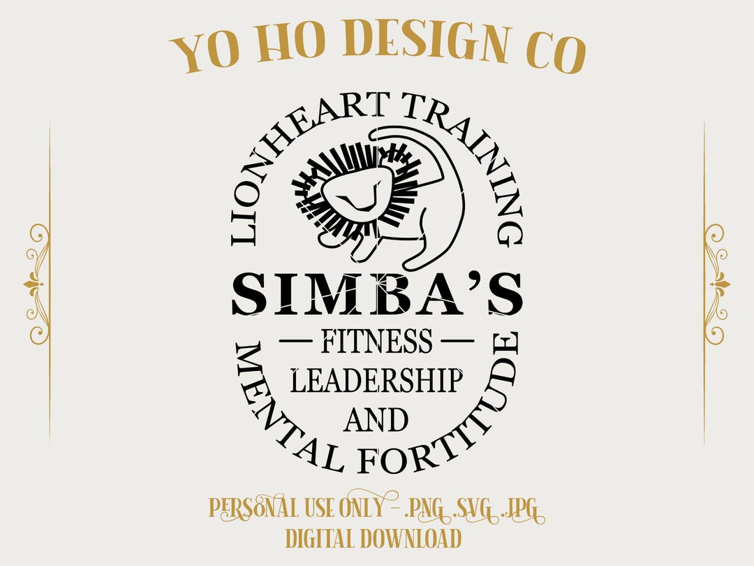 Simba Lionheart Fitness T-shirt Design (digital Download) - Etsy