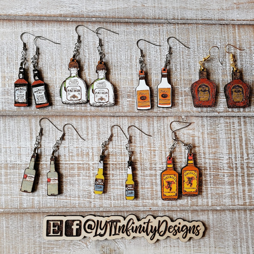 Realistic Alcohol Bottle Earrings That Are Ready for Your Next Fun ...