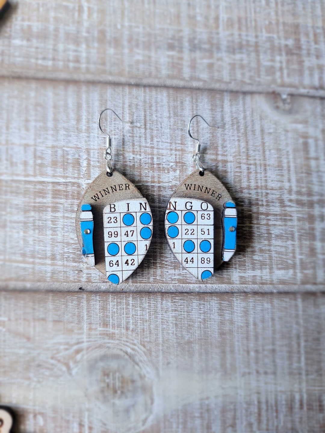 3d "winner" Bingo Earrings - Etsy