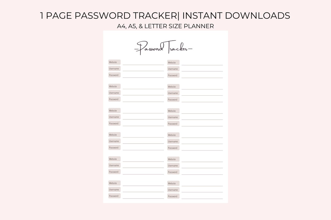 Password Tracker Login Tracker Password Books Password - Etsy