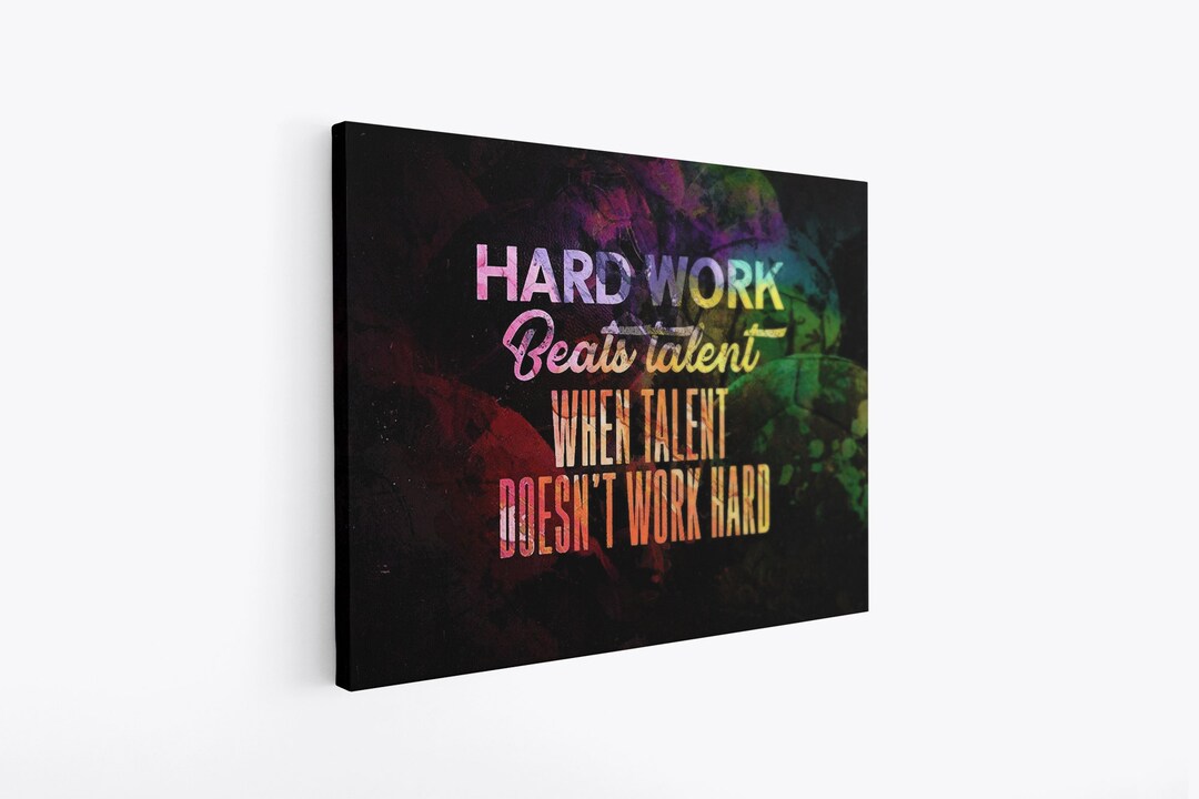 Canvas Motivation hard Work High-quality Art - Etsy