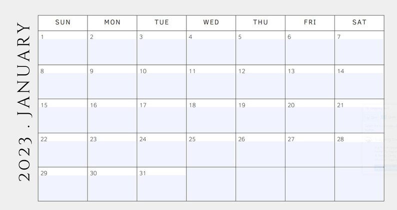 Gray Simple Minimalist Planner 2023 Calendar With PDF Fillable Fields ...