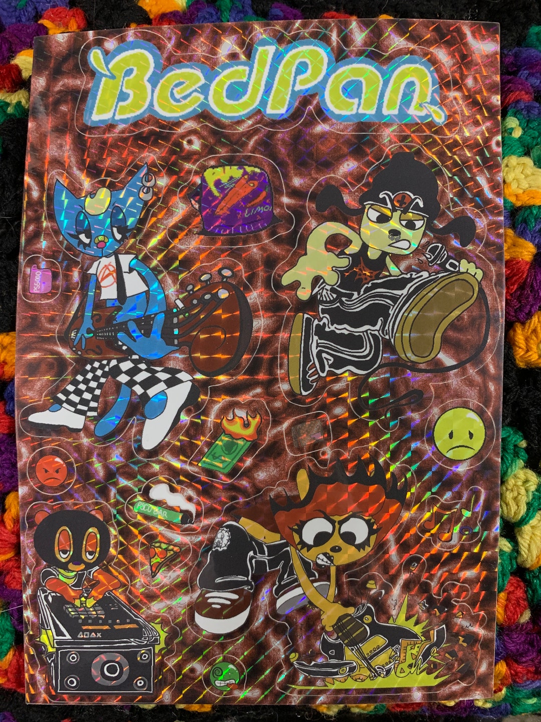 Bedpan Sticker Sheet 8.3x5.3 Parappa the Rapper / Um Jammer Lammy ...