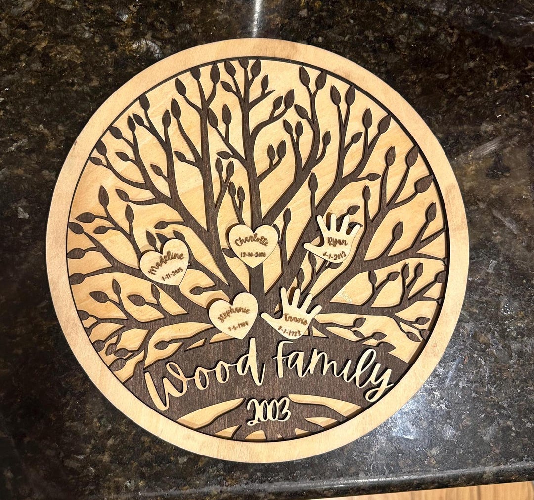 Personalized Family Tree SVG File | Custom Laser Cut Design for ...