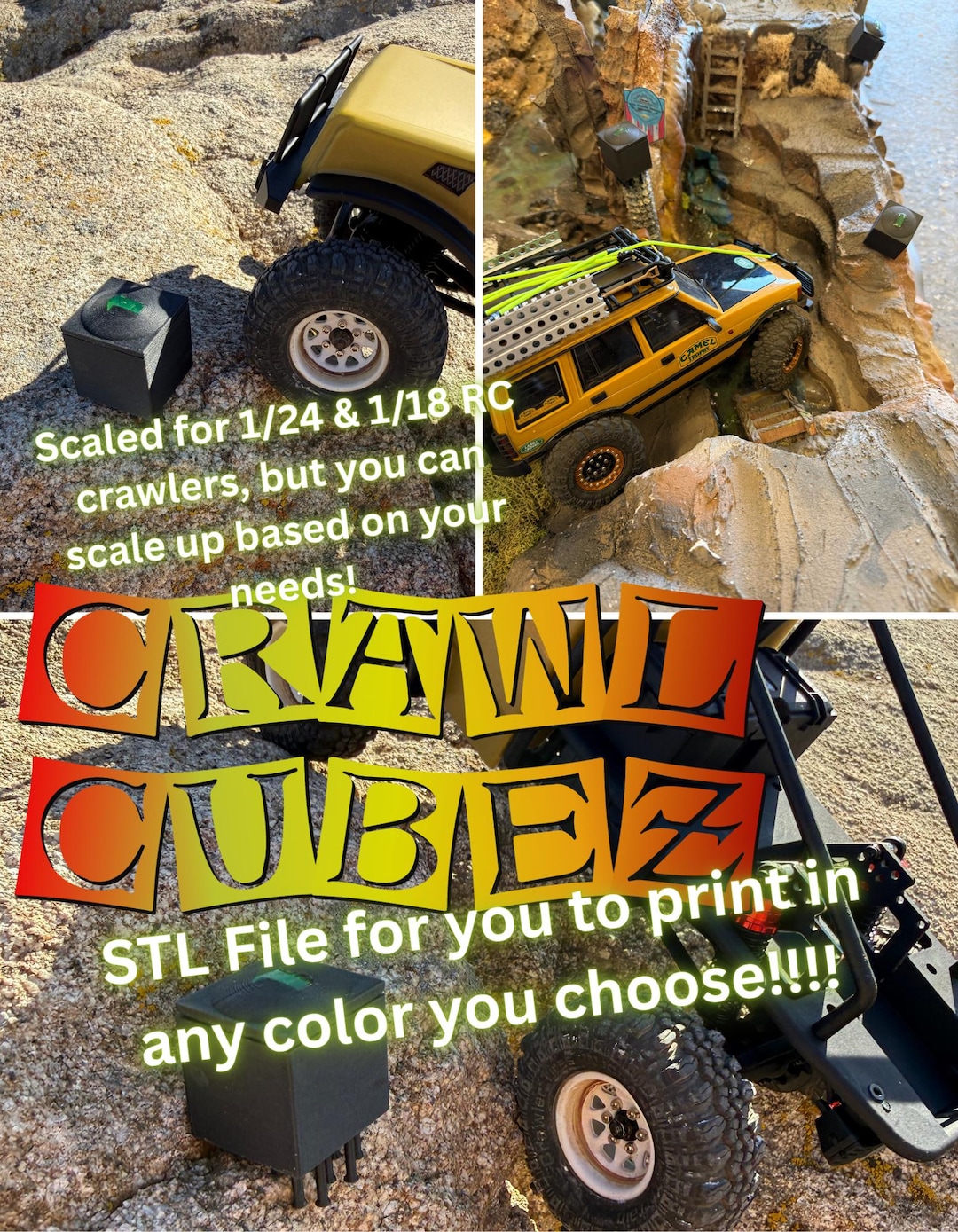 Crawl Cubez RC Crawler Gate Markers | 1/18 & 1/24 Scale STL Files ...