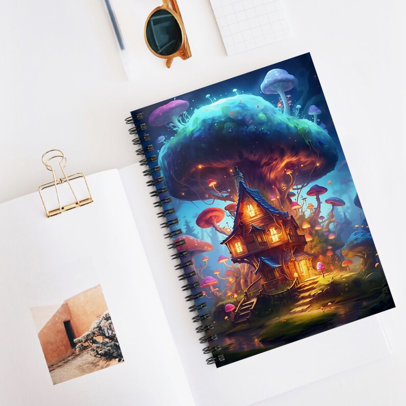 Enchanted Dwellings: Mushroom House Notebook Notebook Unique Notetaking ...