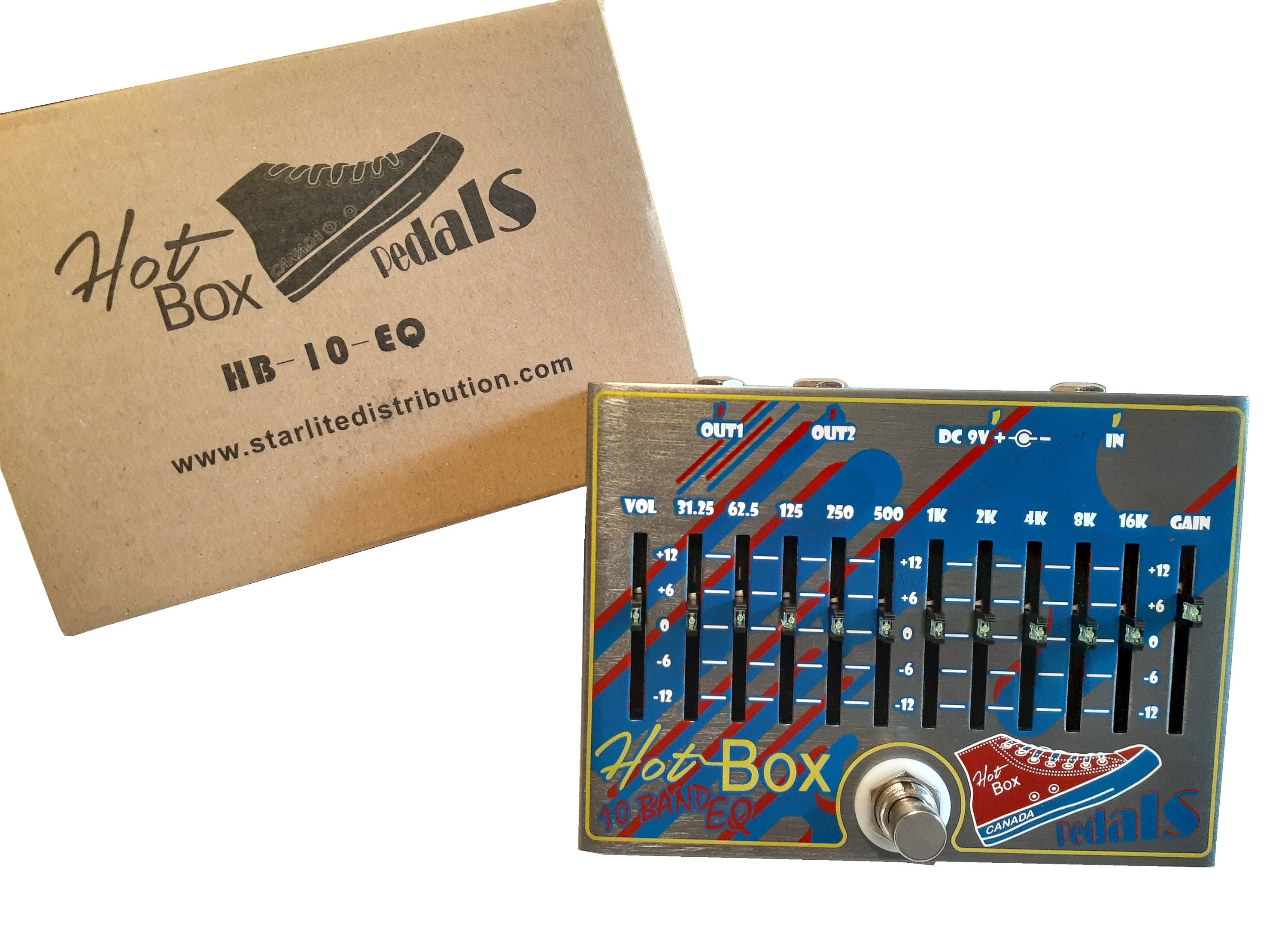 Hot Box Pedals HB-10 EQ 10 Band EQ Guitar / Bass Equalizer Effect Pedal ...