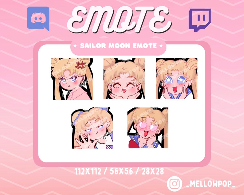 Kawaii Sailor Moon Emote/ Anime Emote for Twitch and Discord - Etsy Canada