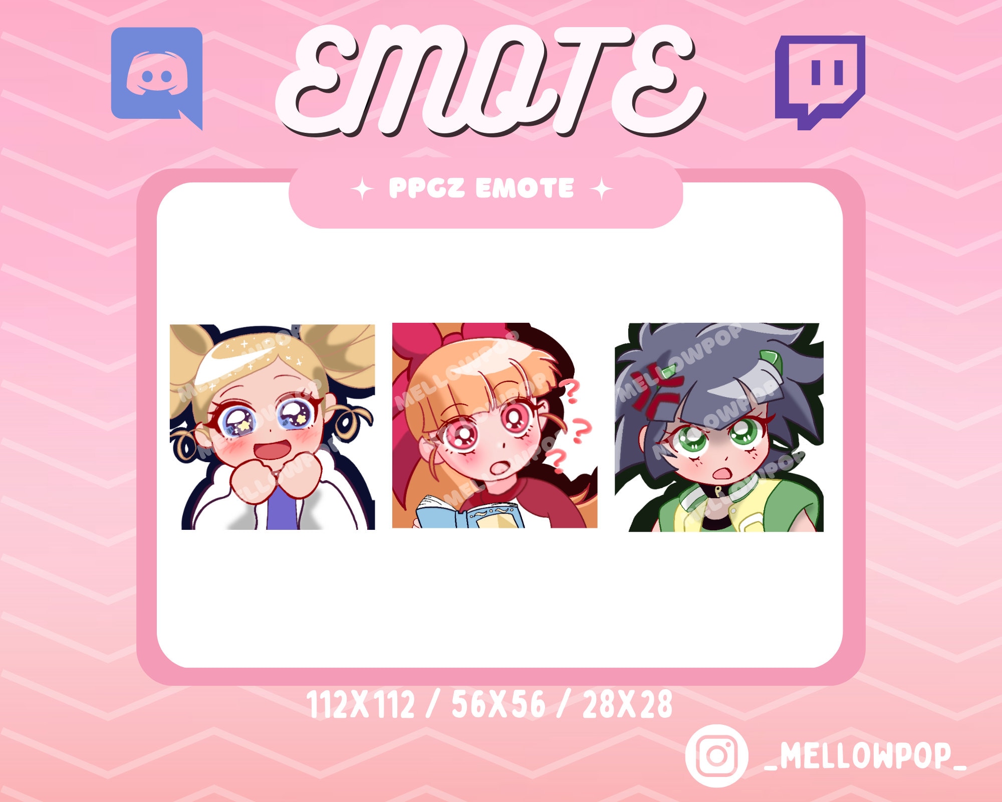 Kawaii Power Puff Girl Z Emote/ Anime Emote for Twitch and Discord - Etsy