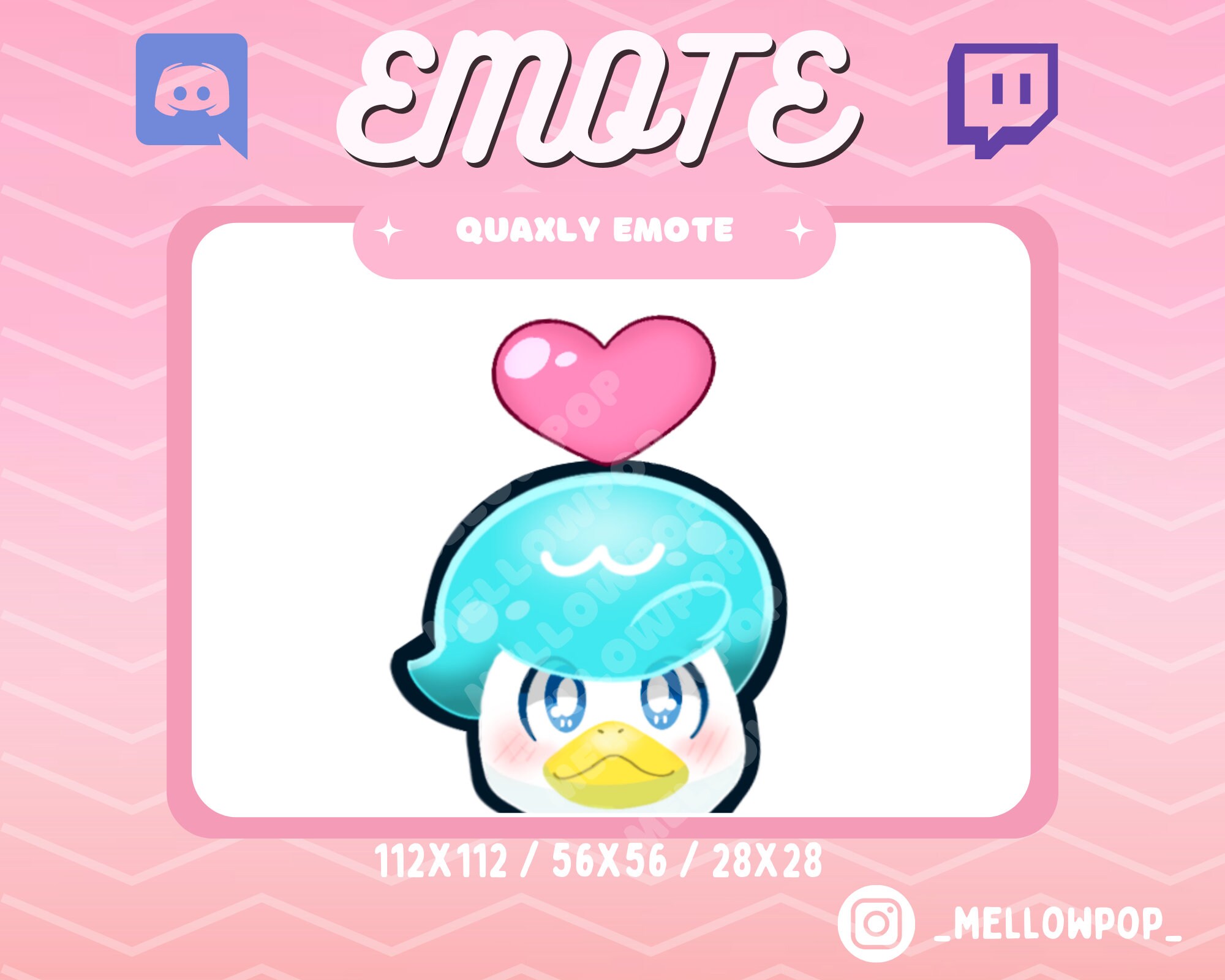 Kawaii Quaxly Pokemon Violet/ Pokemon Scarlet Emote for Twitch and ...