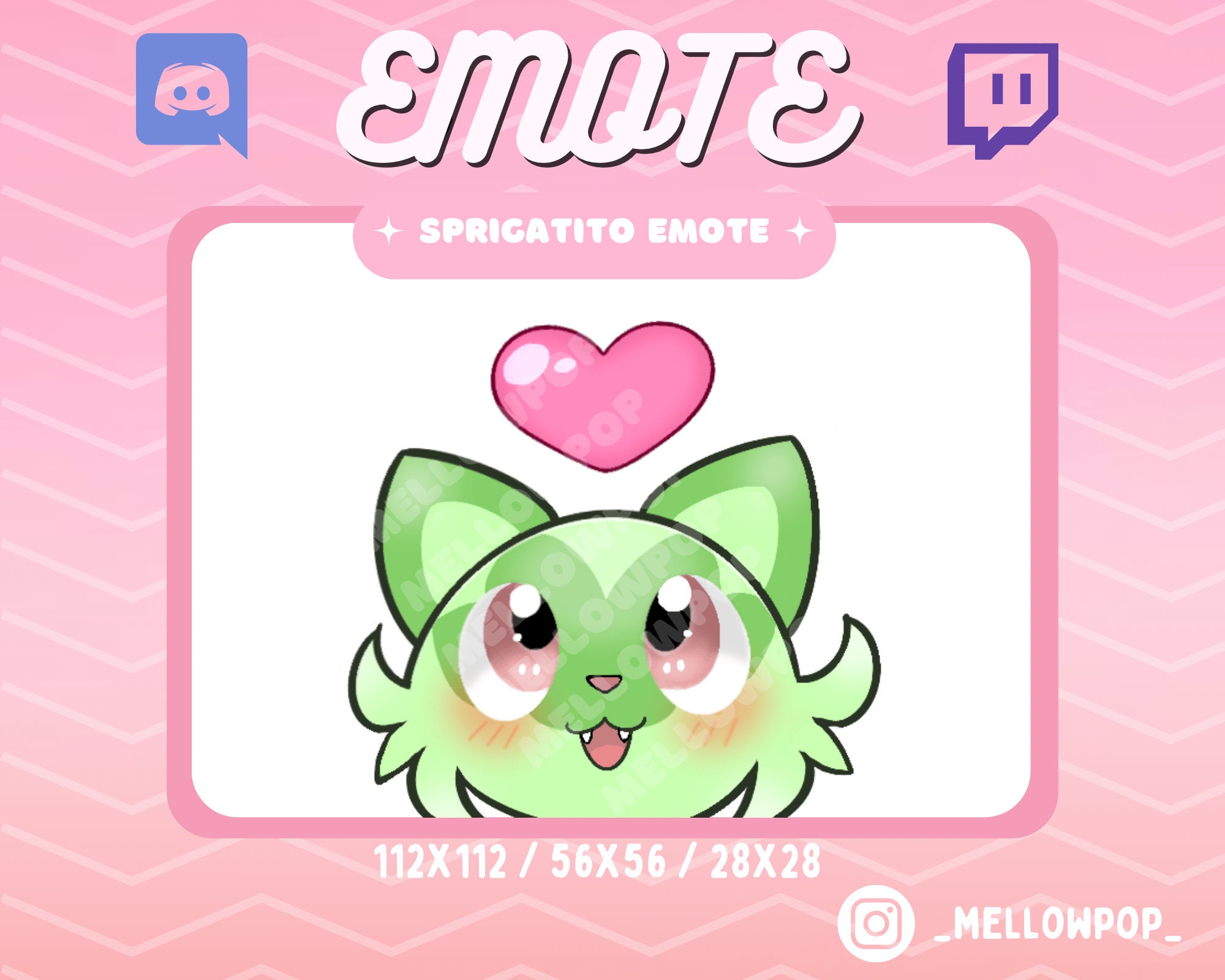 Kawaii Sprigatito Pokemon Violet Emote for Twitch and Discord - Etsy