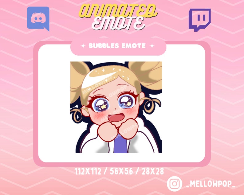 Animated Power Puff Girl Z Emote/ Anime Emote for Twitch and Discord ...