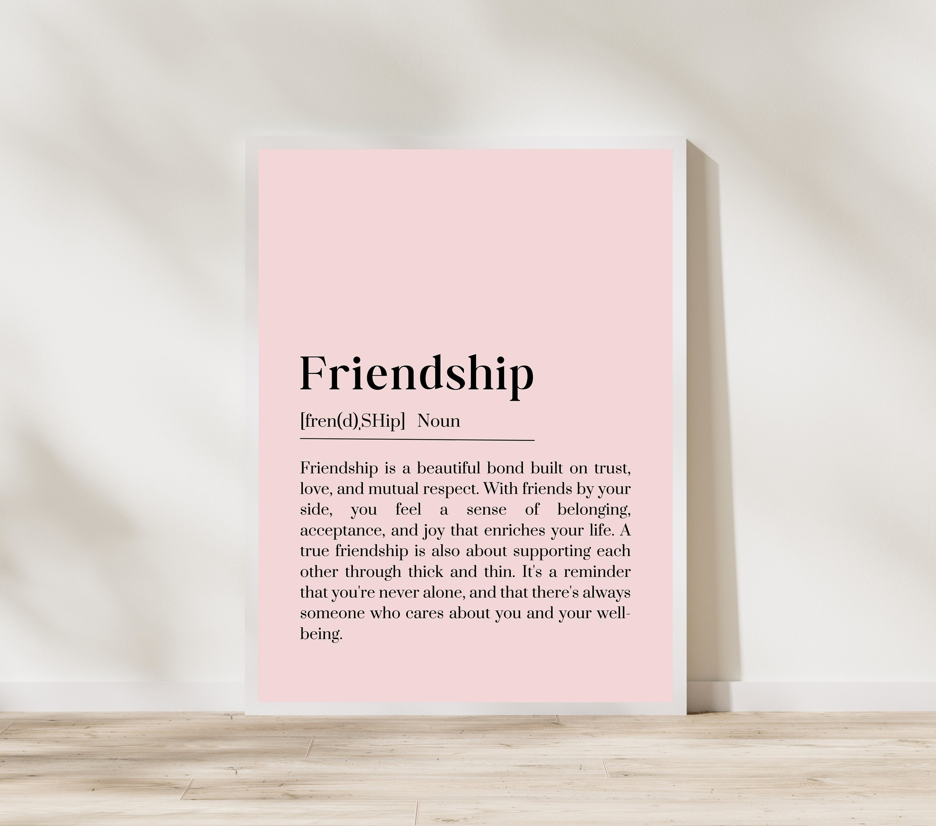 Friendship Definition Friend Quote Decor-best Friend Gift Gift for a ...