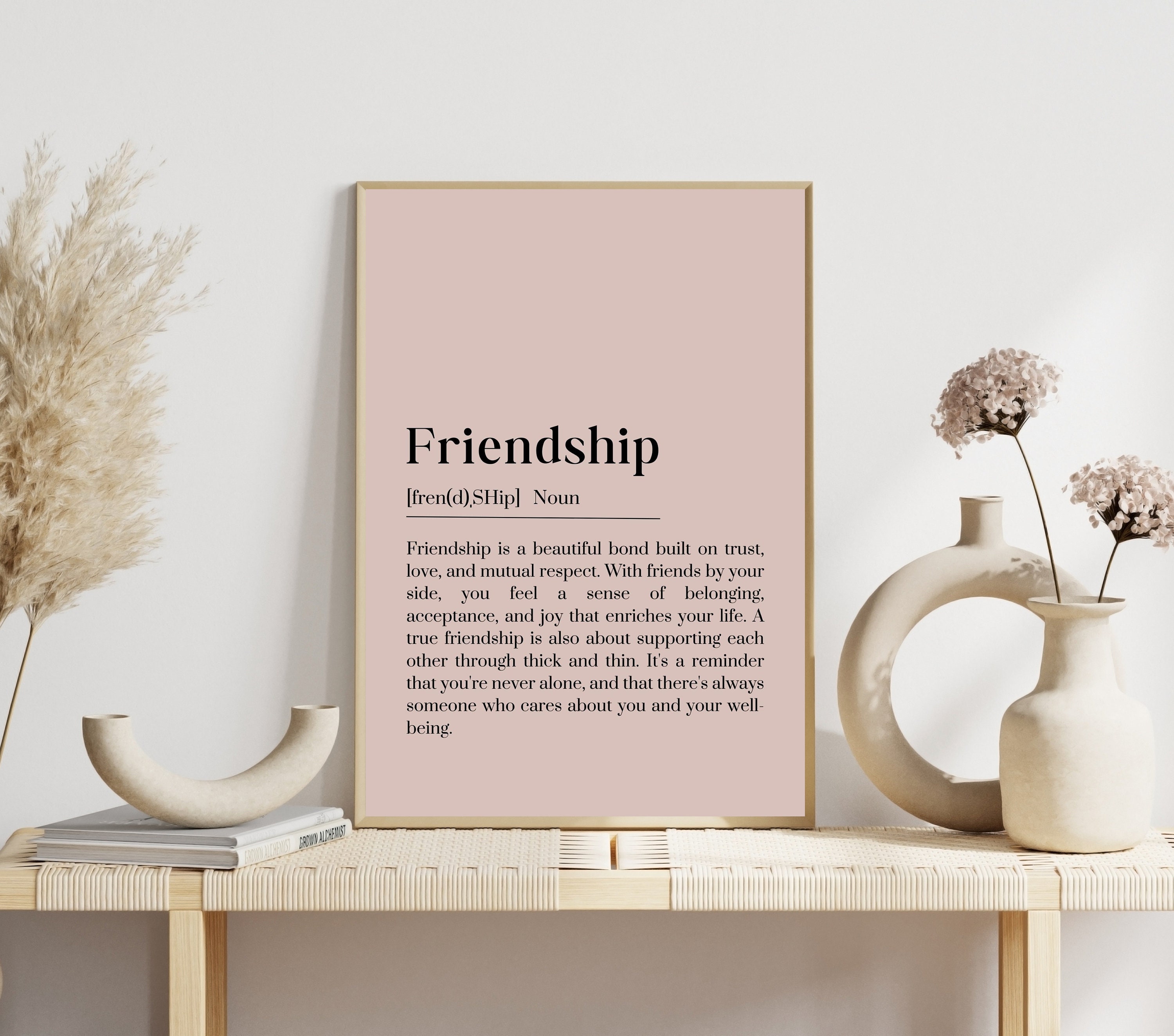 Friendship Definition- Friend Quote Decor-best Friend Gift- Gift for a ...