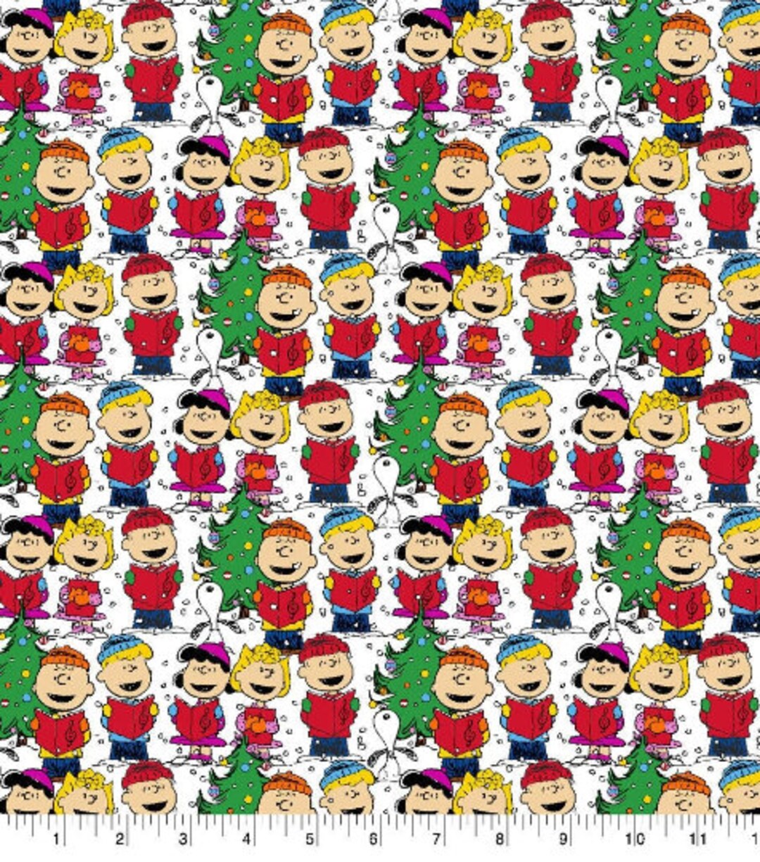 Snoopy Peanuts Charlie Brown Christmas Choir Singing Licensed Fabric ...
