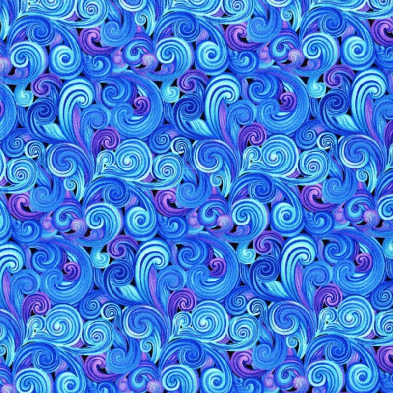 Blue Swirl Fabric - Etsy