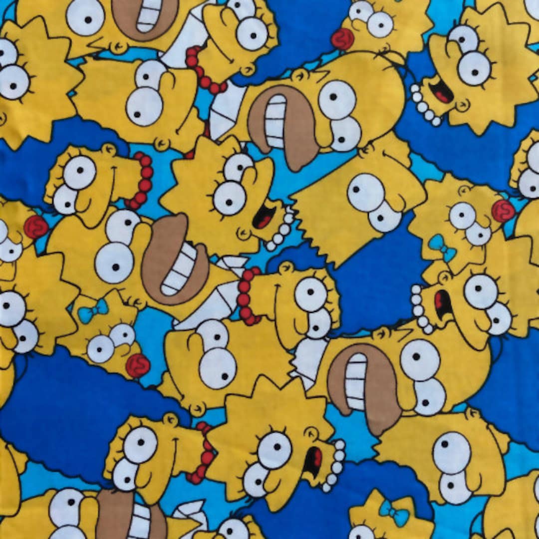 The Simpsons Disney Homer Simpson 100% Cotton Fabric 3772 - Etsy UK