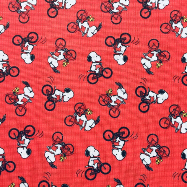 Snoopy Peanuts Bike Riding Charlie Brown Licensed Fabric 100% - Etsy