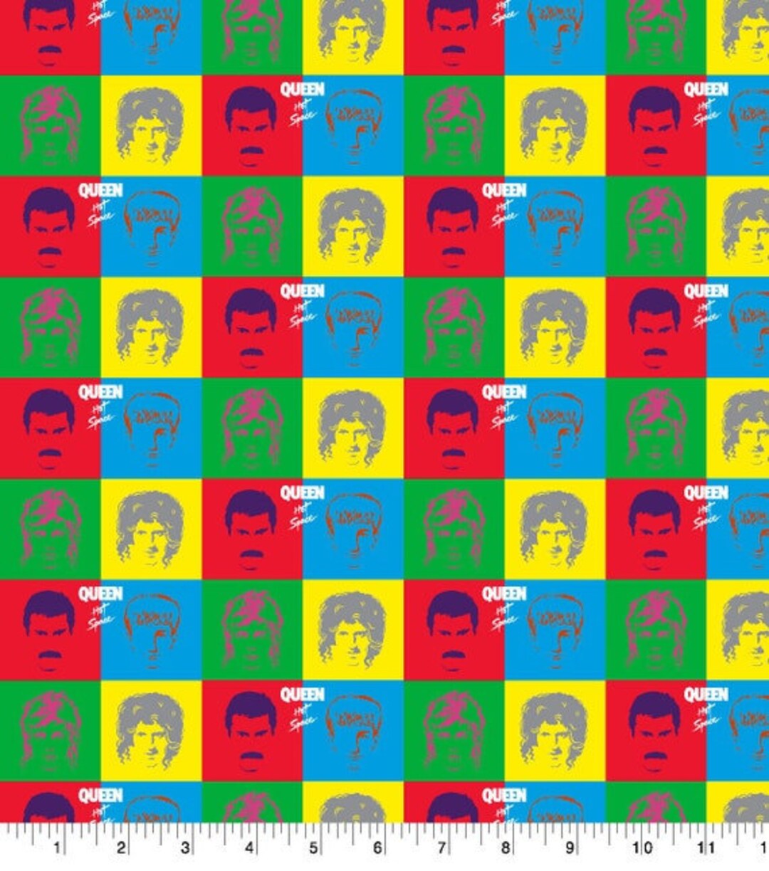 Freddie Mercury Queen British Rock Band Color Blocks 100% Cotton Fabric ...