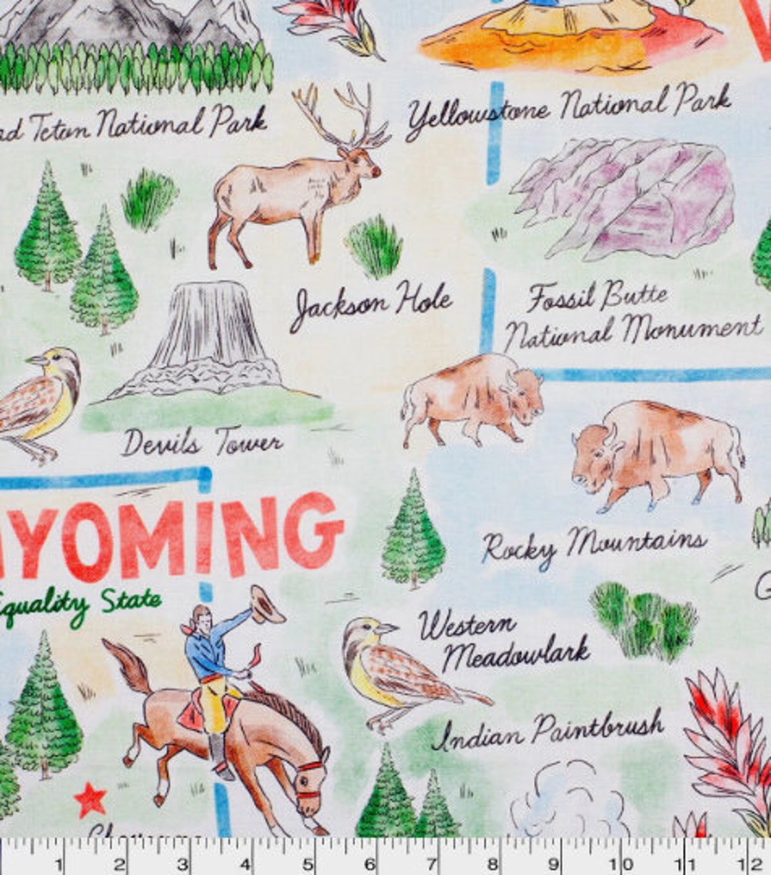 Wyoming State Pride Premium Cotton Fabric 100% Cotton Fabric - Etsy