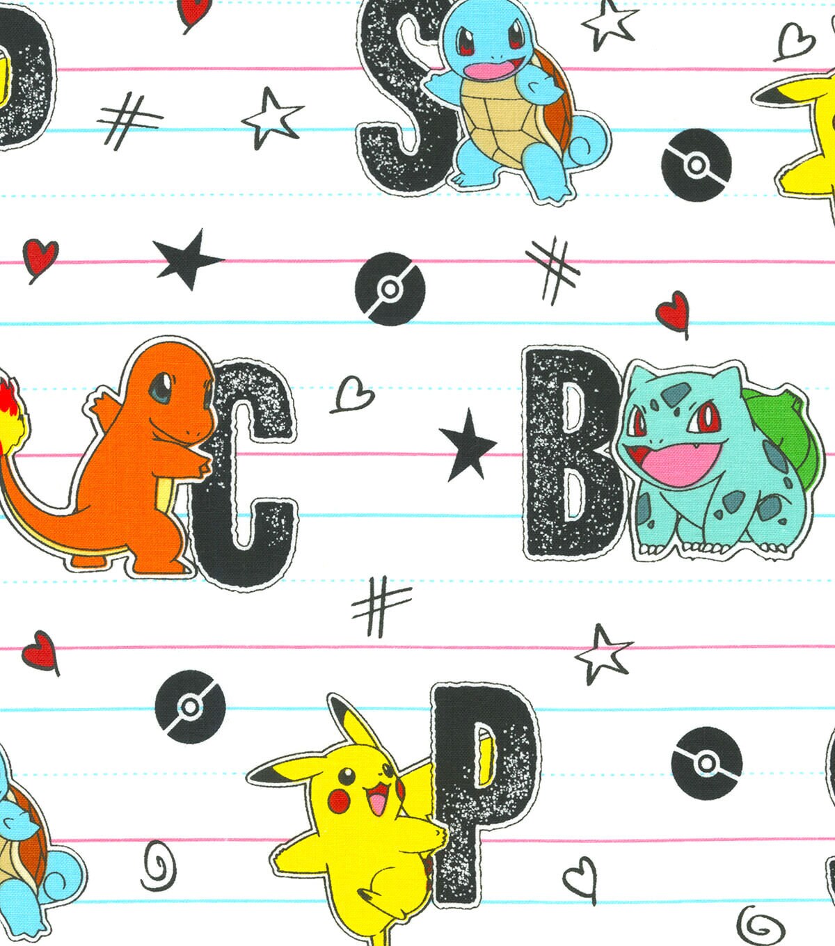 Pokemon Pikachu Alphabet ABC Children Room Design 100% Cotton - Etsy