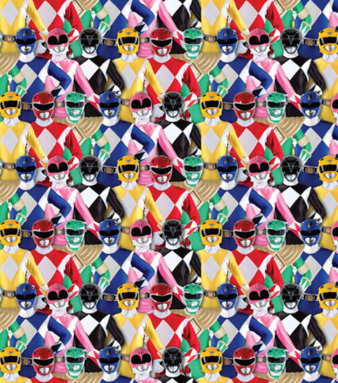 Mighty Morphin Power Rangers Superhero Vintage 100% Cotton Licensed ...