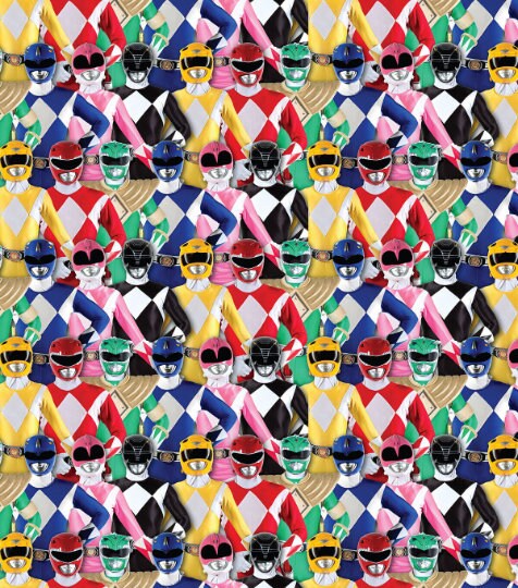 Mighty Morphin Power Rangers Superhero Vintage 100% Cotton Licensed ...