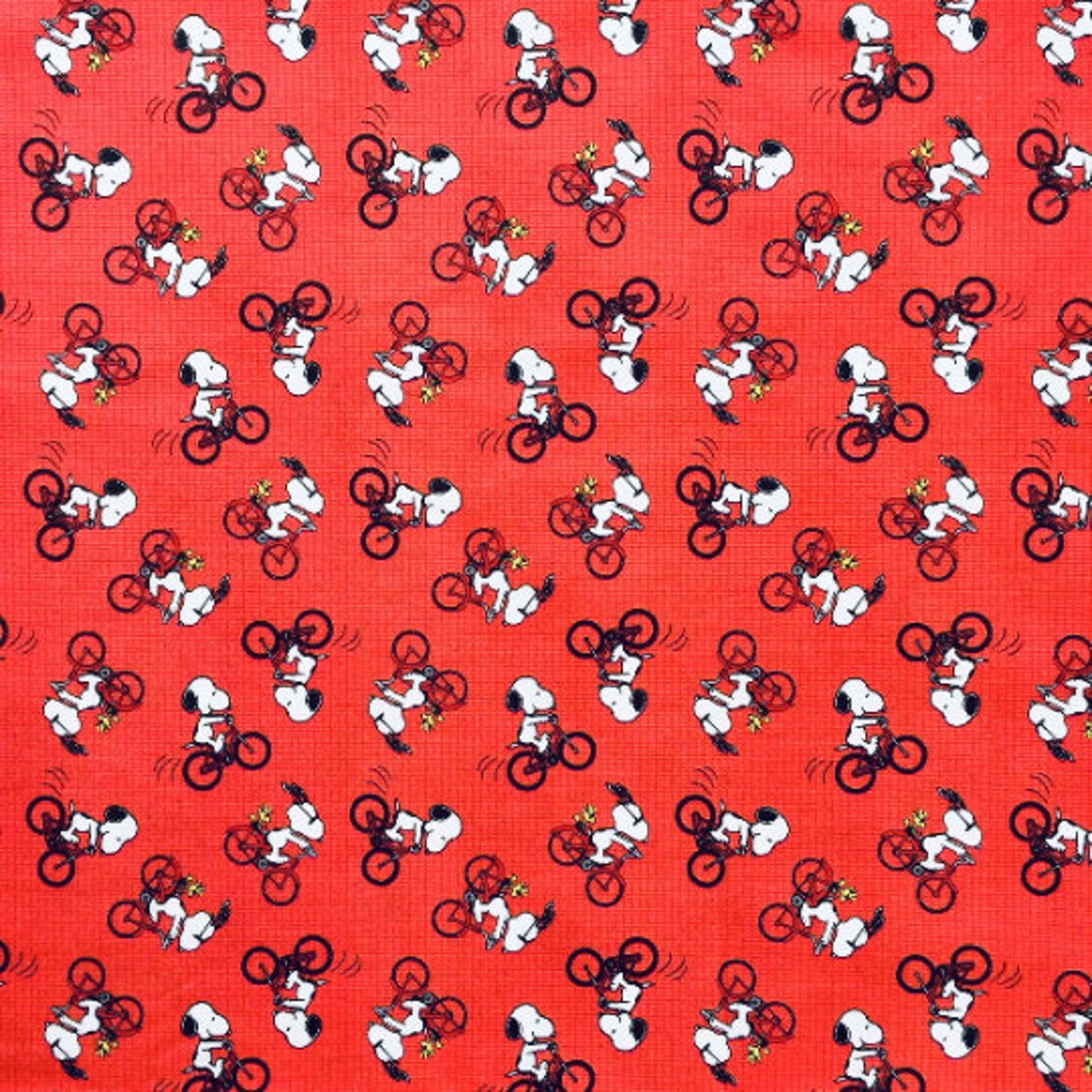 Snoopy Peanuts Bike Riding Charlie Brown Licensed Fabric 100% - Etsy