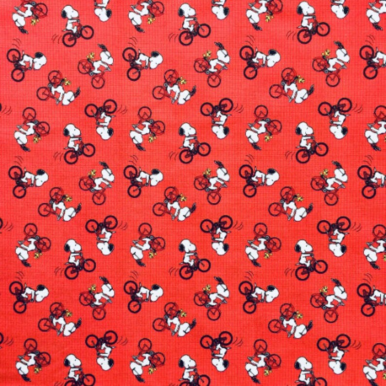 Snoopy Peanuts Bike Riding Charlie Brown Licensed Fabric 100% - Etsy
