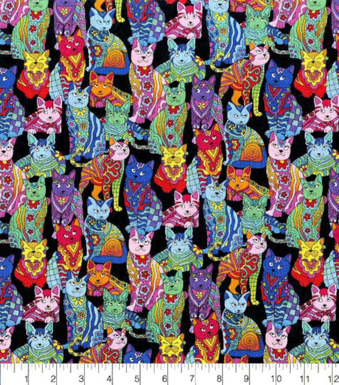 Crazy Cat Regenbogen Farbe Moderne Malerei Katze Posen 100% - Etsy.de