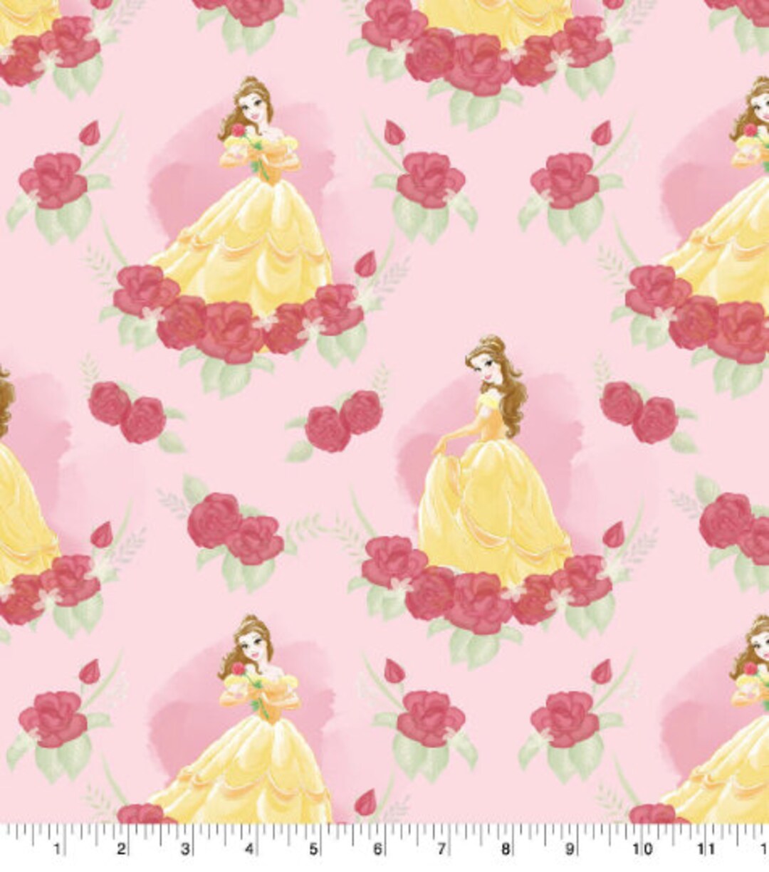 Disney Princess Belle Rose Beauty and the Beast 100% Cotton Fabric 3656 ...