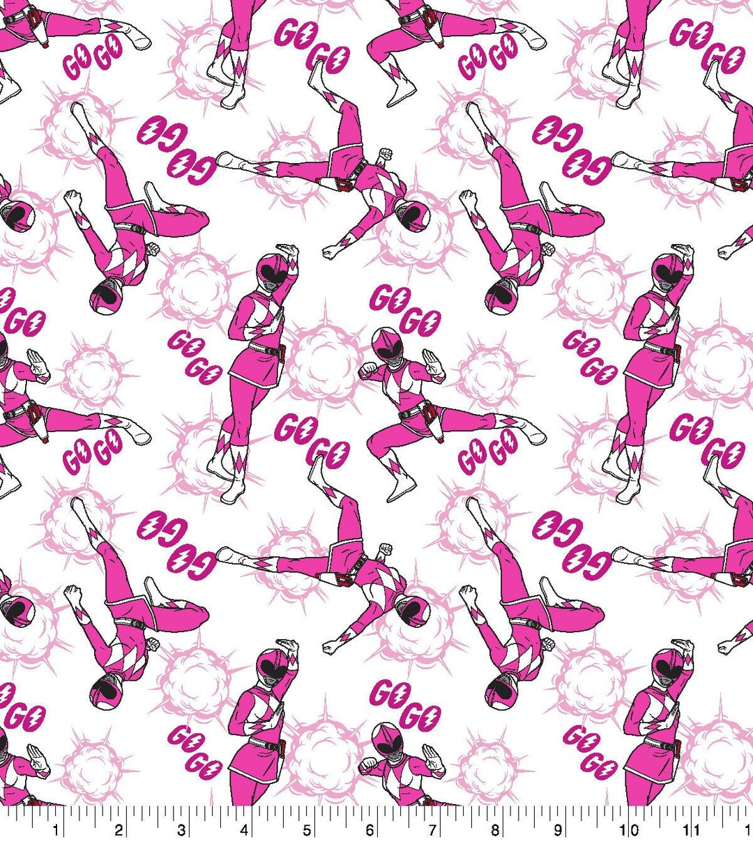 Pink Power Ranger Mighty Morphin Kimberly Ann Hart MMPR 100% Cotton ...