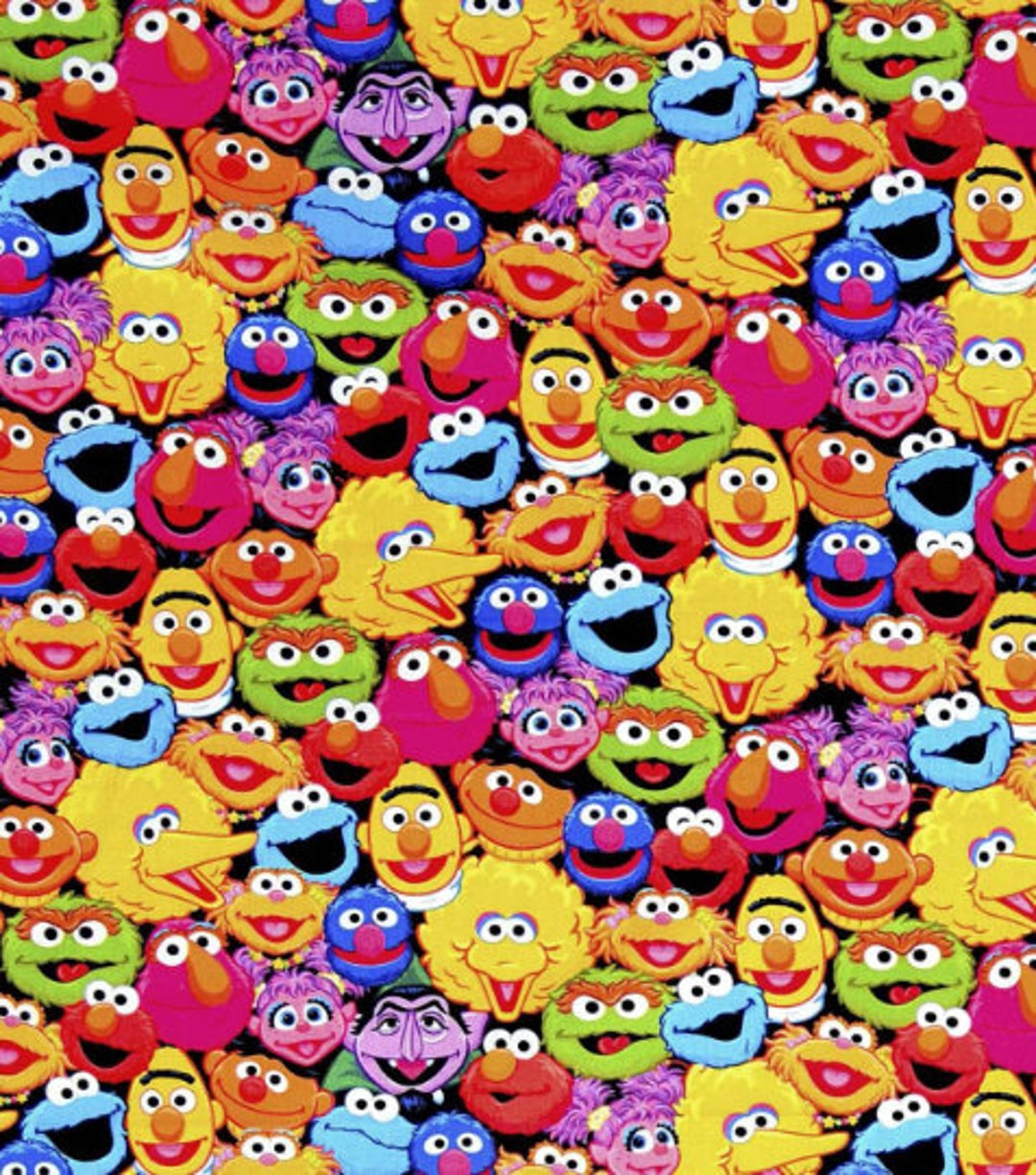 Sesame Street Muppet Characters 100% Cotton Fabric - IN - Etsy