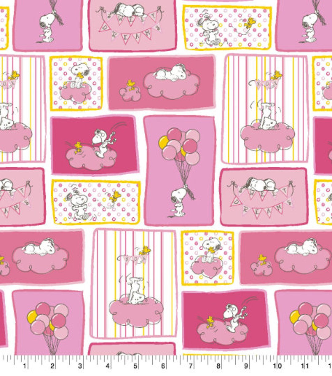 Snoopy Peanuts Nursery Room Charlie Brown Balloon Cloud 100% Cotton ...