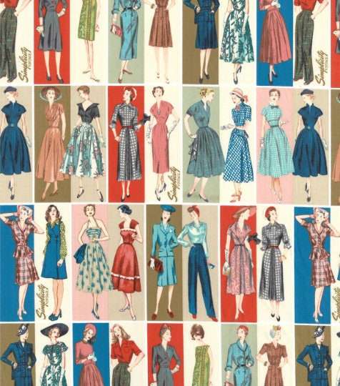 Vintage Fashion Show Dress Pattern 100% Cotton Fabric - Etsy
