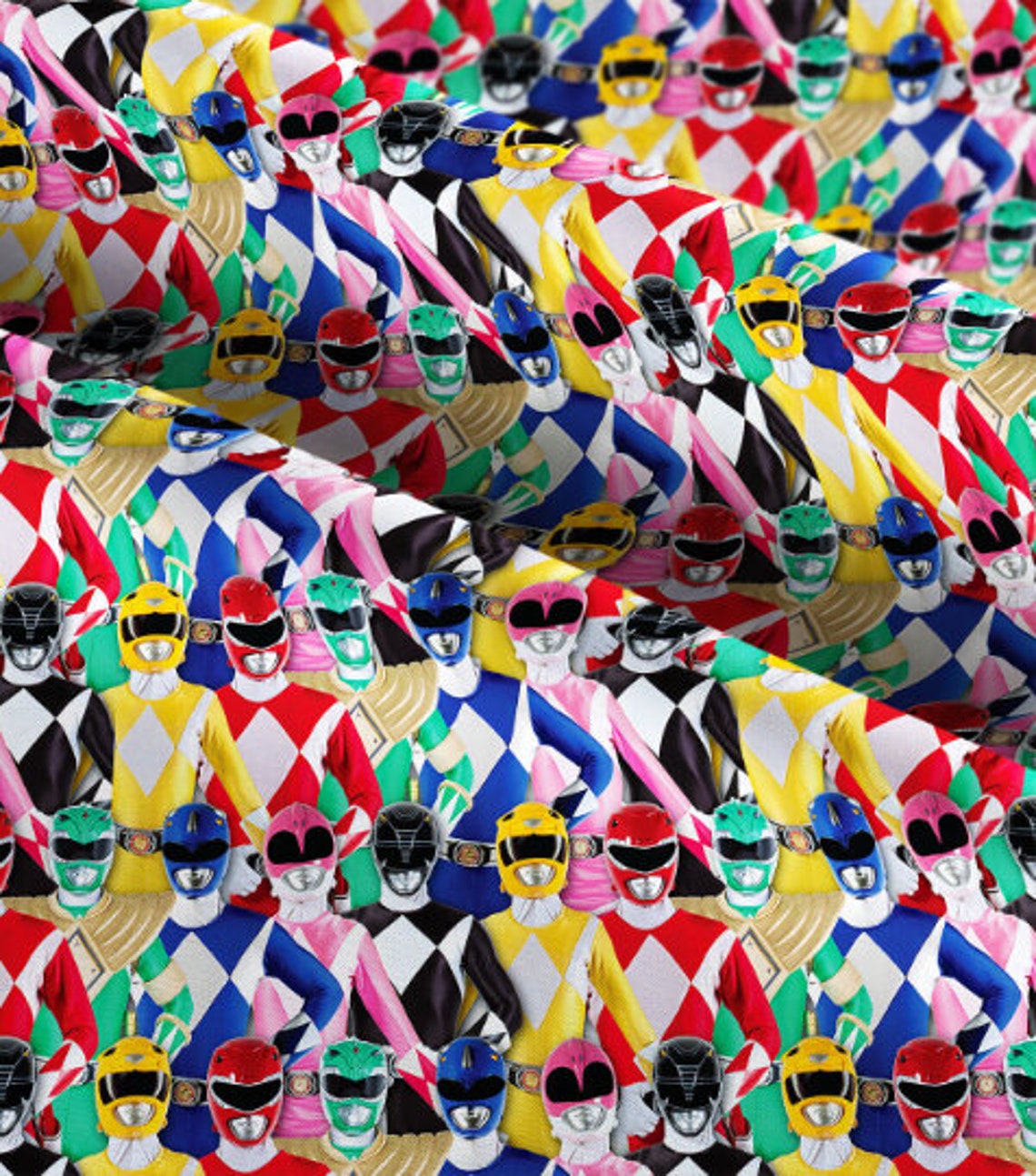 Mighty Morphin Power Rangers Superhero Vintage 100% Cotton Licensed ...