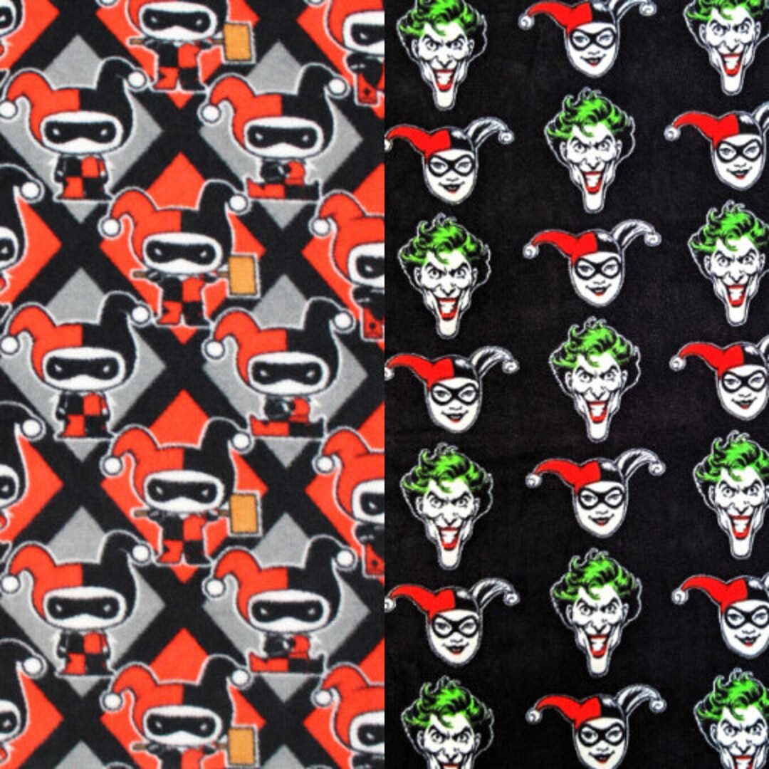 Harley Quinn and Joker Anti Pill Plush Fleece Fabric 36 X 56 One Yard ...