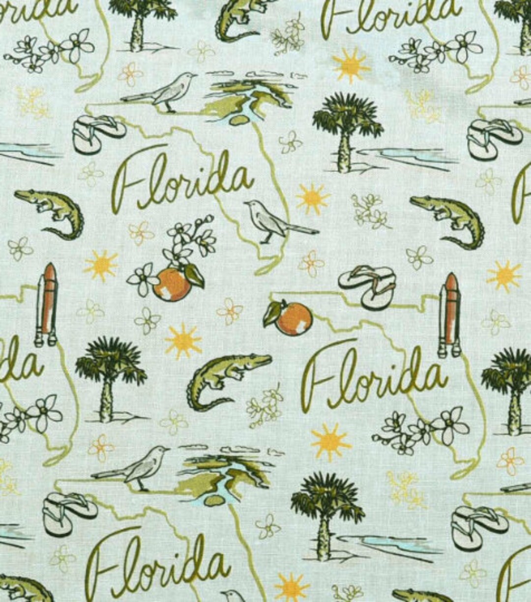 Florida Next Gen State Pride Premium Cotton Fabric 100% Cotton Fabric ...